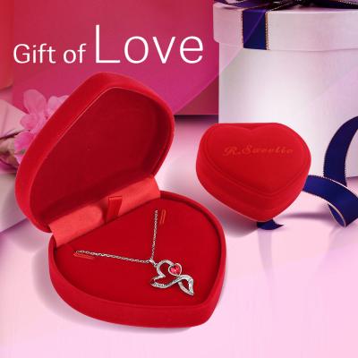 Cina 925 Sterling Silver Heart Pendant Necklace 18