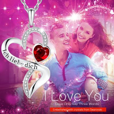 Cina 925 Sterling Silver Heart Pendant Necklace 18