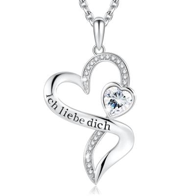 China Van de het Hartoneindigheid van meisjes Dubbele Halsband 925 Sterling Silver White Austrian crystal Crystal Te koop