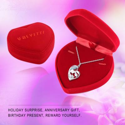 Cina nichel di amore del doppio di 1.92x1.6cm 925 Sterling Silver Heart Pendant Necklace libero in vendita