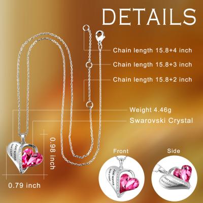 Cina amore estetico U Babe Heart di 0.79x0.98in Sterling Silver Heart Pendant Necklace in vendita