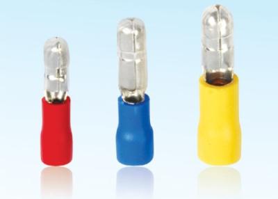 China 100pcs estanhou o conector terminal do friso de desconexão rápida bonde masculino de bronze da bala com Calibre de diâmetro de fios 22-16, corrente máxima 10A à venda
