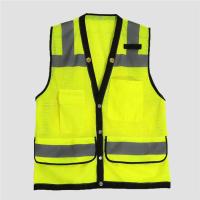 China Customized Size High Visibility Work Vest 100% Polyester 120g/m2 Solid Knitted Fabric for sale