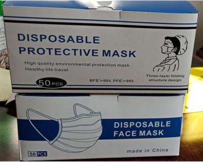 Cina Maschera protettiva eliminabile di Earloop di 3 pieghe per il trasporto pubblico della scuola in vendita