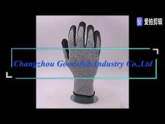 Doppelte eingetauchte geschnittene Antihandschuhe Handschuh-Sandy Nitrile Palm Coateds 4443D