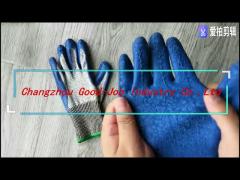 HPPE 10G strickte Zwischenlage mit Latex eingetauchter Palme beschichtete Anti-geschnittene rutschfeste schützende Handschuhe der Handen388