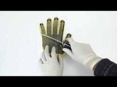 Die isolierte Aramidfaser schnitt 5 beständige Handschuhe mit PVC-Punkten