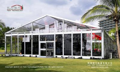 China Liri Tent 15x25m Full Transparent Glass Tent For 400 people annual meeting outside for sale