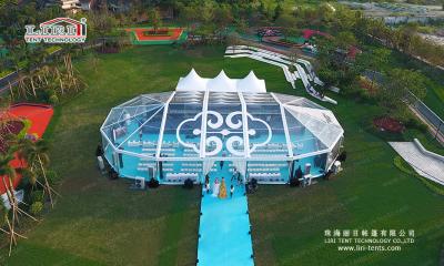 China luxury transparent mixed tent 500-1000 people movable big tents for weddings for sale