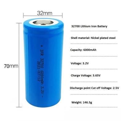 Cina 32700 LiFePO4 Batteria 3.2V 6000mAh Batteria al litio per moto elettrica Scooter Auto Ebike in vendita