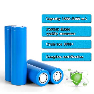 China LiFePO4 Lithium Battery 18650 Battery Cell 3.7V 2000mah 2600mah 3400mah 3600mah Rechargeable OEM ODM Li-Ion Battery Cell for sale