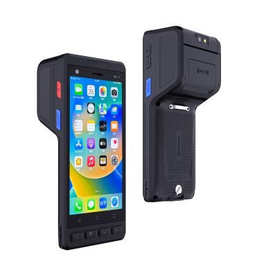 China Warehousing Parking Handheld PDA Adhesive Label Thermal Printing 5.5 Inch MTK6761 Barcode Scanner Dual Cameras for sale