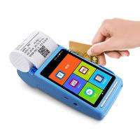 China Restaurant / Retail 4 Inch Android Handheld POS Terminal With QR Code Thermal Printer for sale