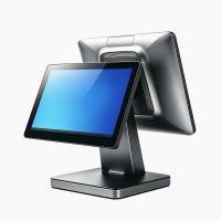 China Folding Android POS Terminal Dual 15.6''IPS Touch Screen Adjustable Stand Lightweight for sale