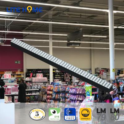China EU UGR<19 80W Linear Light with LENS 1800mm long light focus on goods shelf  Commercial Supermarket dali dimmable optional for sale