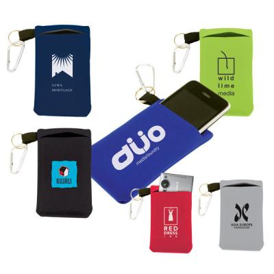 China Novelty Neoprene Cell Phone Sleeve With Clip , Portable Electronics Case for sale