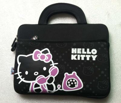 China 14 Inch Black Neoprene Laptop Tote Bag Hello Kitty With Handle for sale