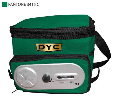 China Small 600D Polyester Food Radio cooler bag , cool bag with speaker for sale