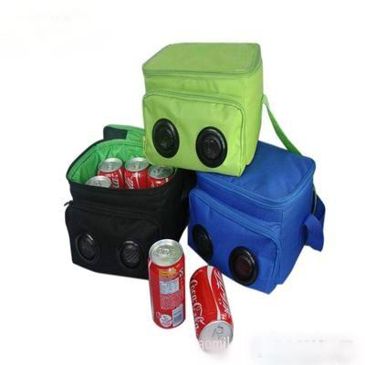 China Outdoor picnic Beach Cooler bag with Speaker 6 Can Capacity Black / Green / Bule for sale
