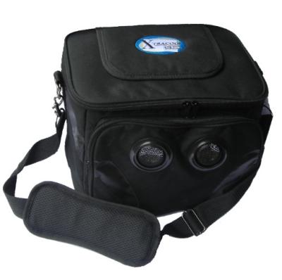 China Black 600D polyester 12 litre Radio cooler bag with iPod Speakers for sale