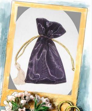 China Purple Organza Drawstring Pouch , Gift Organza Packaging With Ribbon for sale