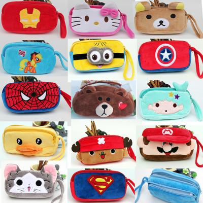 China Red , Blue Plush Pencil Pouch for sale