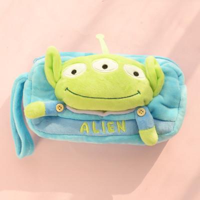 China Stationery Toy Story 3 Alien Plush Pencil Case For Promotion , Blue / Yellow for sale