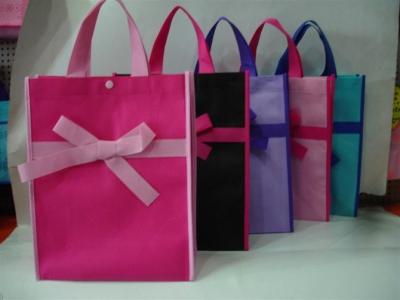 Cina multi sacchetto della spesa non tessuto di colore di nuova di progettazione 2015 alta qualità di bowknot in vendita
