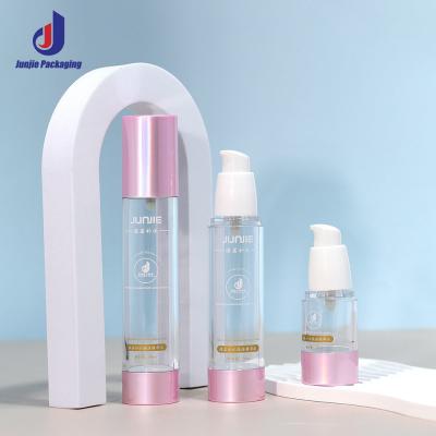 China 100ml Rose Gold Cosmetic Plastic Pump Bottles Airless Bottle Set for Facial Care Essence Lotion 100ml Volume Industrial for sale
