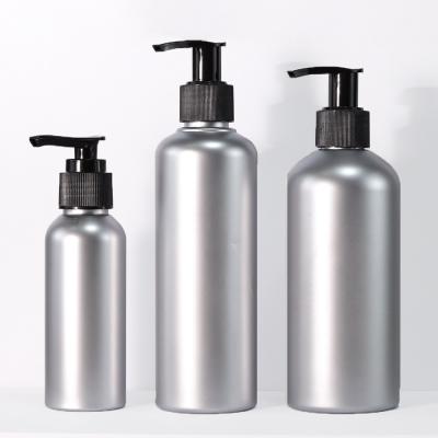 China PET Silver Shampoo Bottle 100ml 240ml 250ml Plastic Spray Bottles For Hair Care Shower Gel for sale
