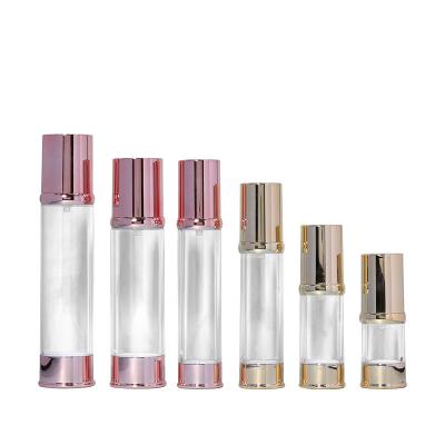 China Round Shape Airless Cosmetic Pump Bottle 20ml 30ml 50ml 100ml Plastic Luxury Lotion Bottle for sale