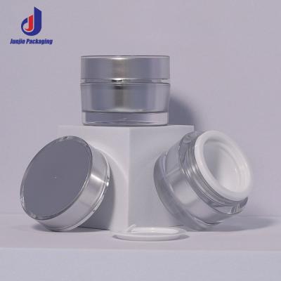 Cina Logo del cliente Luxury 10g Round PS Silver Empty Clear Plastic Packaging Cartuccia di crema cosmetica per labbra in vendita