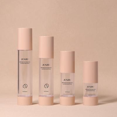 China 50ml Cosmetic Airless Pump Bottle Round Shape Dual Chamber Airless Bottle For Facial Cream Serum for sale