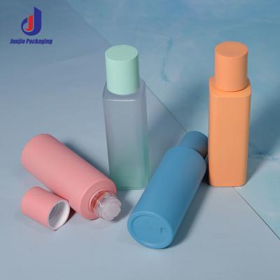 China Cosmetic Frosted PET Bottle Empty Plastic Bottles 100ml With Plastic Screw Cap for sale