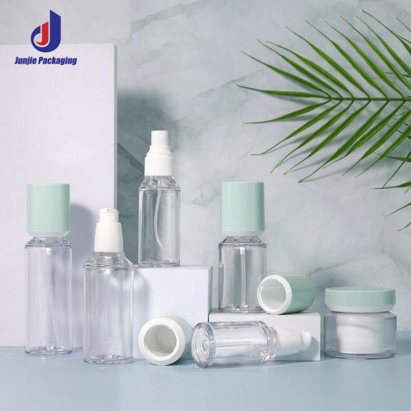 Quality 100ml Transparent Plastic Bottle Cosmetic Bottle Set 50g For Face Body Cream for sale