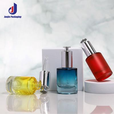 China Frosted Luxury Cosmetic Packaging 30ml Black Glass Dropper Bottle for sale