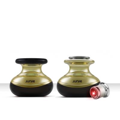 China 30g Round Plastic Vibration Cream Bottle with Golden Skin Care Cream and Infrared Electric Massage for sale