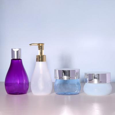 중국 150ml 160ml PET 빈 병 보라색 재충전 가능한 플라스틱 병 화장품 판매용