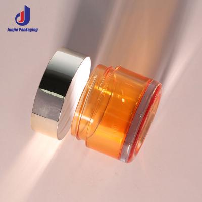 China 30g 50g Custom Body Butter Jars Round Plastic Jars With White Lids for sale