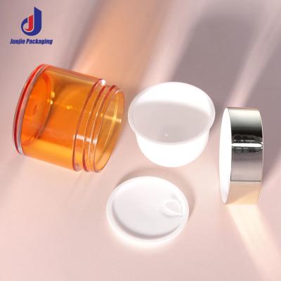 China 30g 50g Custom Body Butter Jars Round Plastic Jars With White Lids for sale