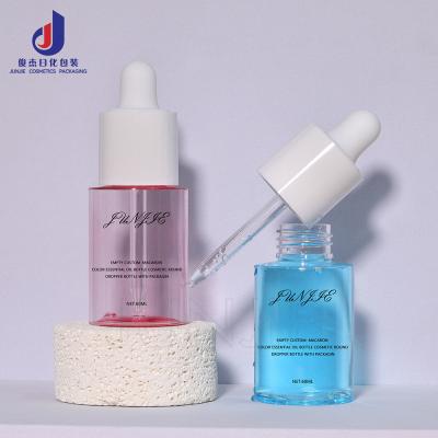 China Luxury Hair Essential Oil Dropper Transparent 60ml Empty Plastic Cosmetic Moisturizer Tanning Oil Bottle Custom Color Skin Care for sale