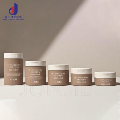 China Plastic Pet Cosmetic Cream Jars Pots Containers 250ml-700ml Plastic Jars with Lids Cream Jar Body Scrub Containers for sale