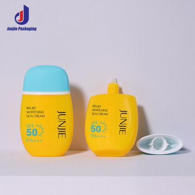 China 50ML PE Sunscreen Squeeze Bottle Cosmetic Foundation Cream Bottle for sale