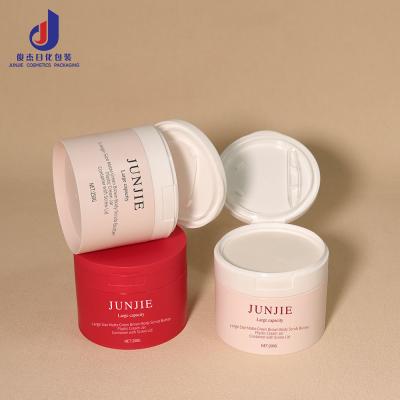 China 200ml 300ml Toner Pad Packaging Flip Cap Wide Mouth Plastic PP Round Jars Heat Sealing Foil With Tweezers for Cosmetic for sale