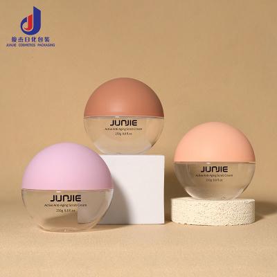 China Factory Wholesale 250ml Spherical PET Cosmetic Jar Custom Logo Empty Plastic Ball Jars for Body Cream Skincare Packaging OEM ODM for sale