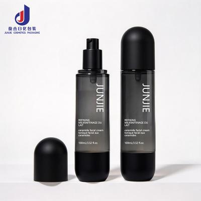 China Wholesale AS Round Airless Pump Bottle 50ml 100ml Empty Vacuum Container for Skincare Serum Essential Oil Custom Printed Logo for sale