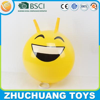 China 45cm kids bounce emoji space hopper ball for sale
