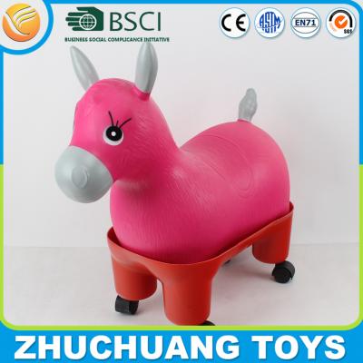 China plastic jumping horse with wheels for sale