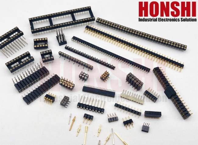 1.27mm Machined Female Header H4.1 Round Female Connector Single Row Right Angle Type 0