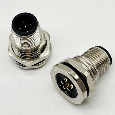 China M12 5 Pin Female And Male Panel Mount Multi Pin Circular Cable Connectors Waterproof for sale